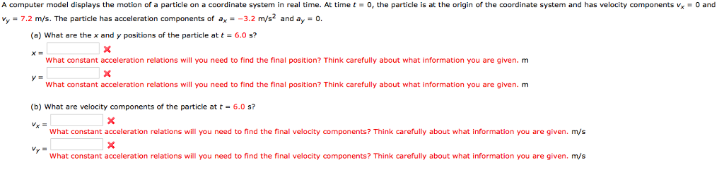 Solved A computer model displays the motion of a particle on | Chegg.com