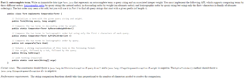 Solved Write an immutable data type Term. java that | Chegg.com