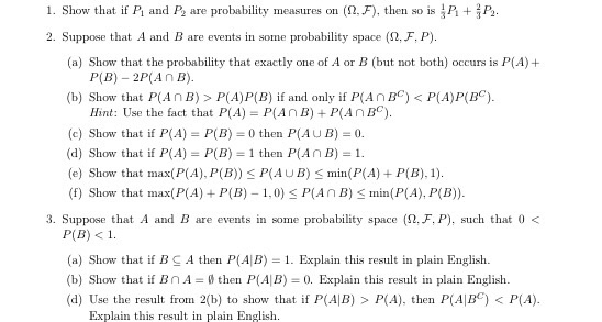 Solved Show that if P_1 and P_2 are probability measures on | Chegg.com