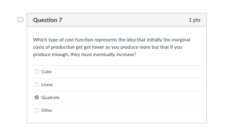 Solved uestion 7 1 pts Which type of cost function | Chegg.com Solved uestion 7 1 pts Which type of cost function | Chegg.com