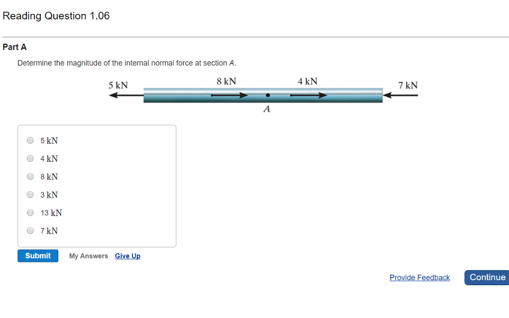 Solved Determine the magnitude of the internal normal force | Chegg.com