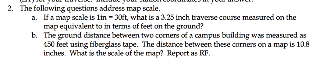 Solved 2. The following questions address map scale. If a | Chegg.com