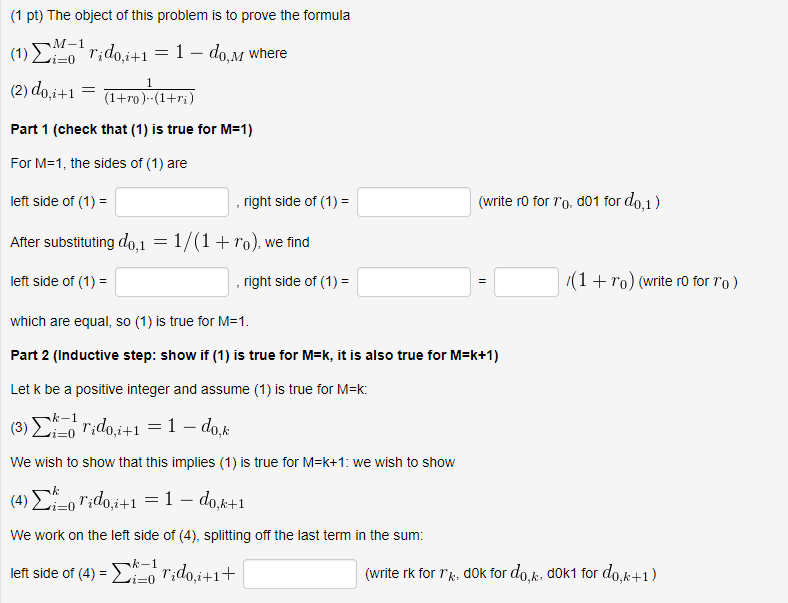 Solved (1 pt) The object of this problem is to prove the | Chegg.com