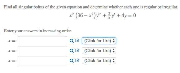 Solved Find all singular points of the given equation and | Chegg.com