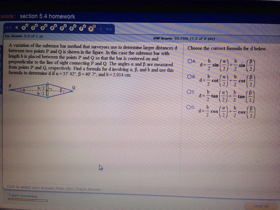 A variation of the subtense bar method that surveyors | Chegg.com