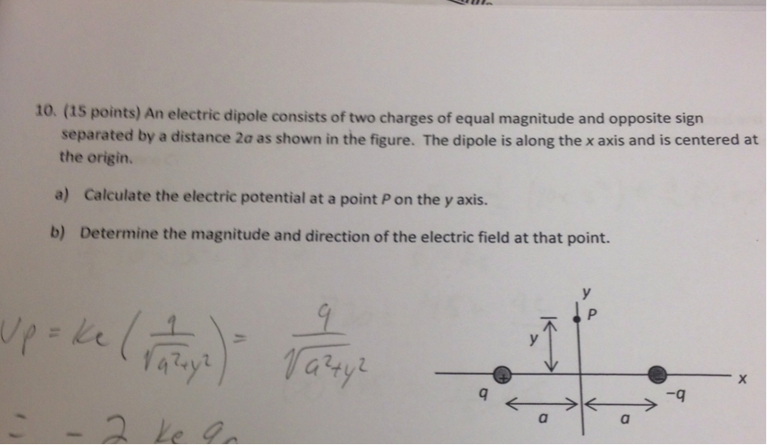 Solved An electric dipole consists of two charges of equal | Chegg.com