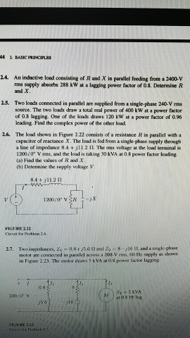 Solved 2A. An inductive load consisting of R and X in | Chegg.com