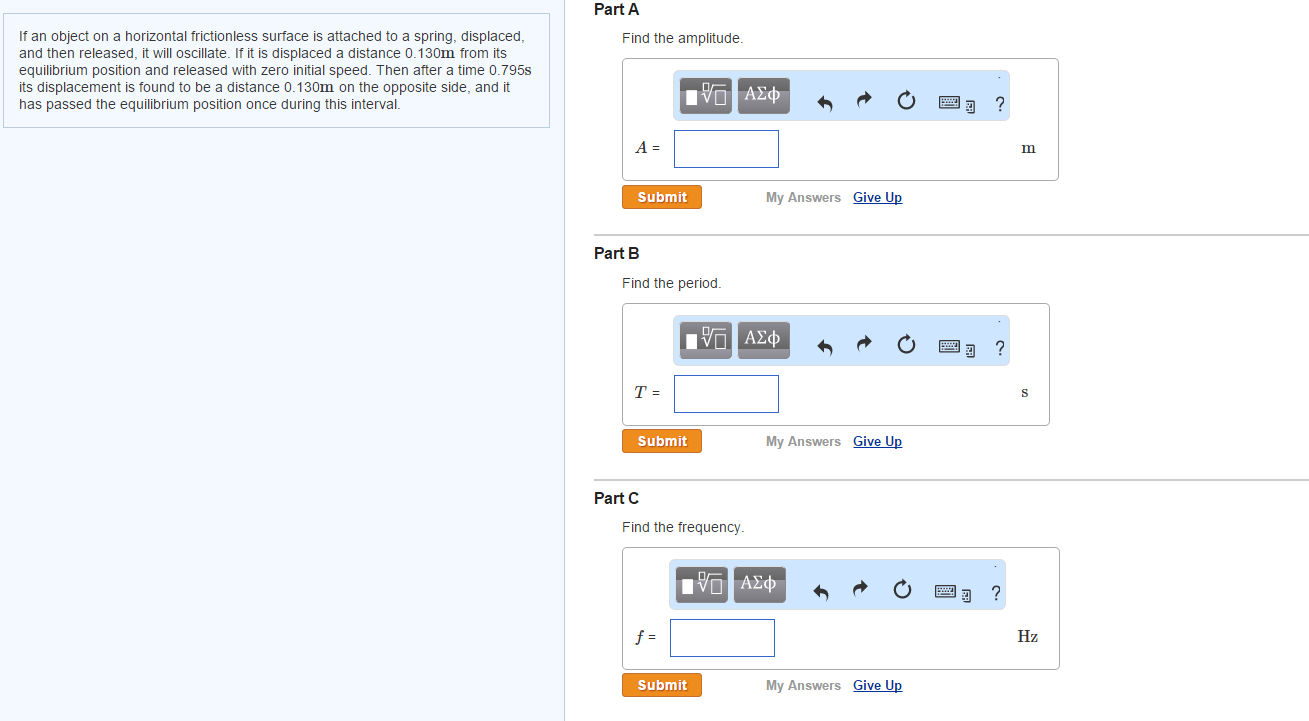 Solved If an object on a horizontal frictionless surface is | Chegg.com