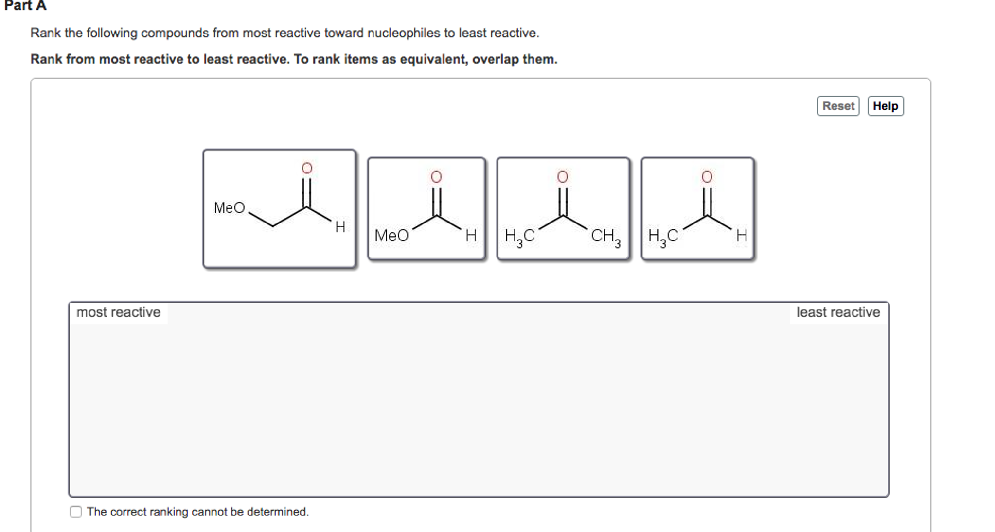 Solved Rank The Following Compounds From Most Reactive
