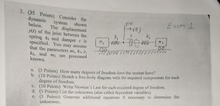 Solved 2. (35 Points) Consider the dynamic system shown | Chegg.com