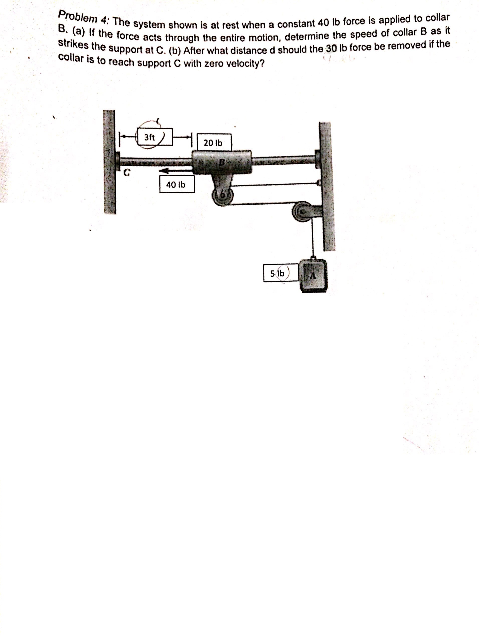 Solved The system shown is at rest when a constant 40 lb | Chegg.com