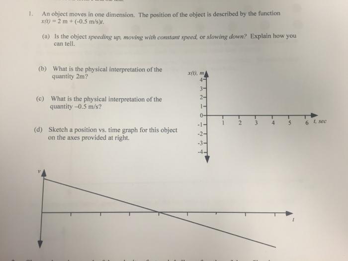 Solved An object moves in one dimension. The position of the | Chegg.com