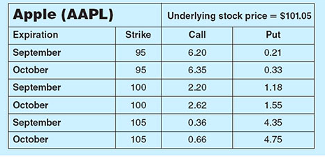 Solved Refer to the stock options on Apple in the Figure | Chegg.com