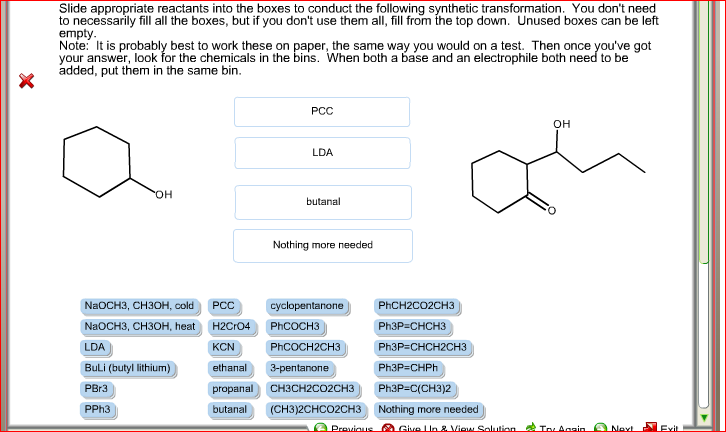 Solved Can someone please help witht the correct reactants. | Chegg.com