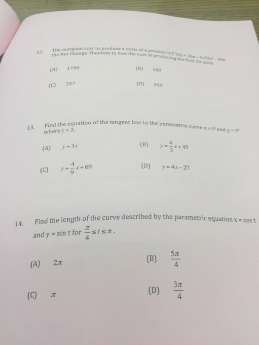 Solved The marginal cost to produce x units of a product is | Chegg.com