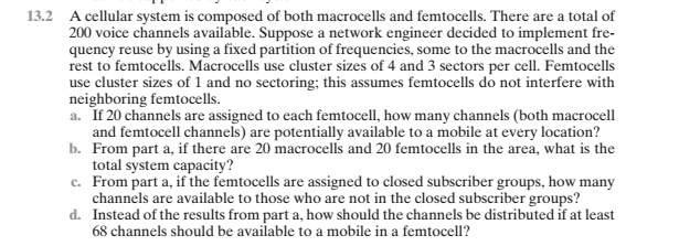 13.2 A cellular system is composed of both macrocells | Chegg.com