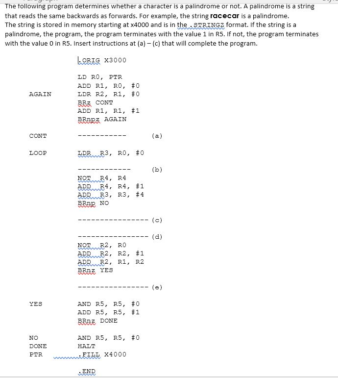 Solved The following program determines whether a character | Chegg.com