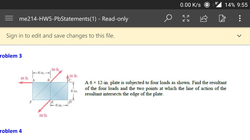 Solved 0.00 K/s (0-14% 9:55 me214-HW5-PbStatements(1) - | Chegg.com
