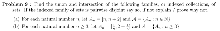 Solved Find the union and intersection of the following | Chegg.com