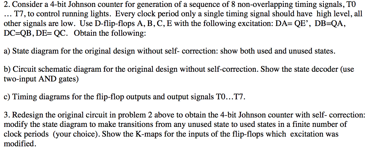 Solved Consider a 4-bit Johnson counter for generation of a | Chegg.com