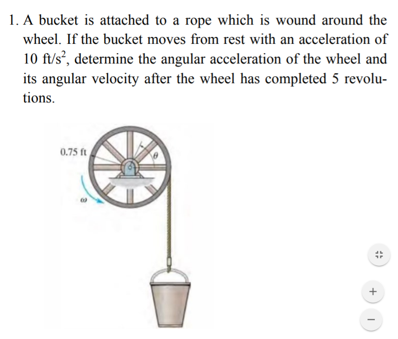 Solved 1. A bucket is attached to a rope which is wound | Chegg.com
