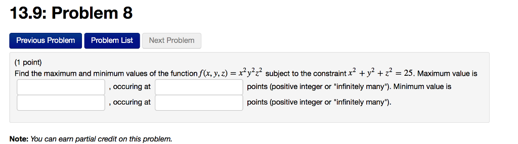 Solved 13 9 Problem 8 Previous Problem Problem List Next