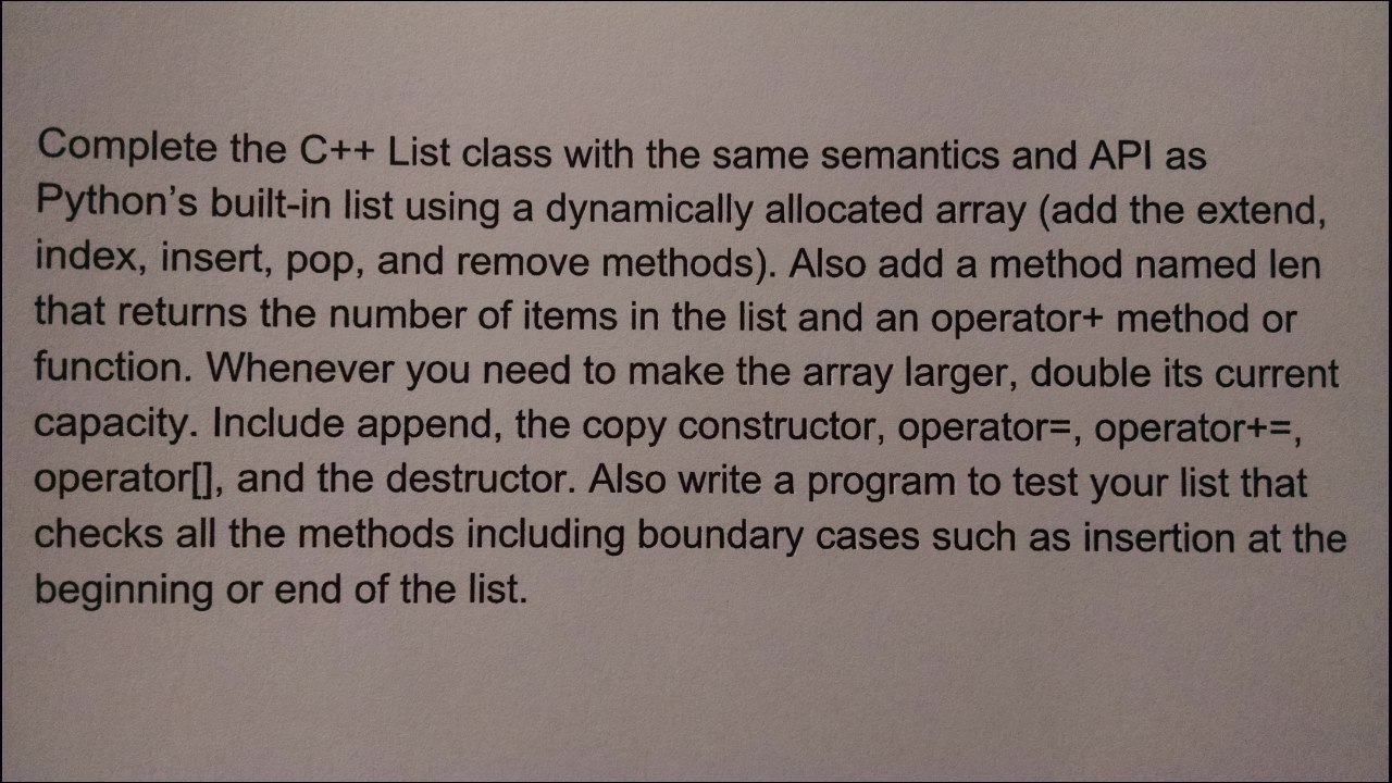 Solved C++ list functions/methods // List.h #ifndef | Chegg.com