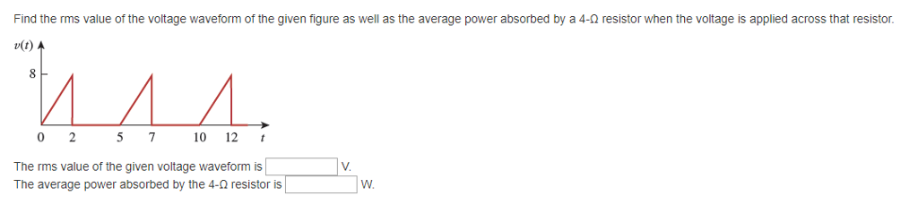 Solved Find the rms value of the voltage waveform of the | Chegg.com