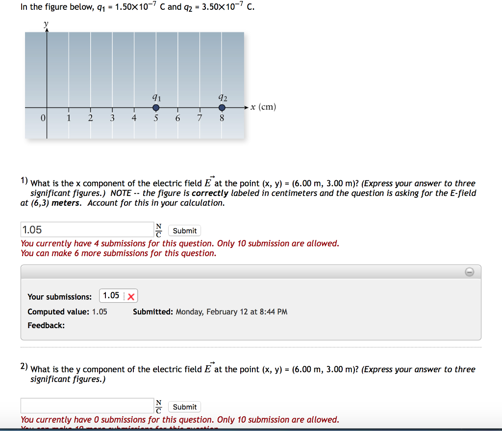 Solved In the figure below, q1-1.50×10-7 C and q2-3.50×10-7 | Chegg.com