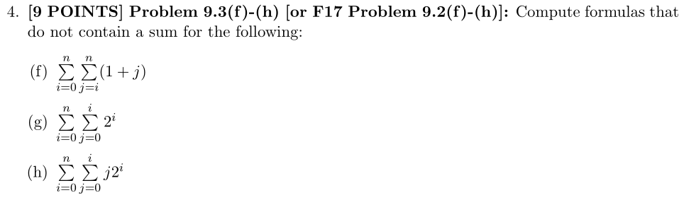 Solved 4. [9 POINTS] Problem 9.3(f)-(h) [or F17 Problem | Chegg.com