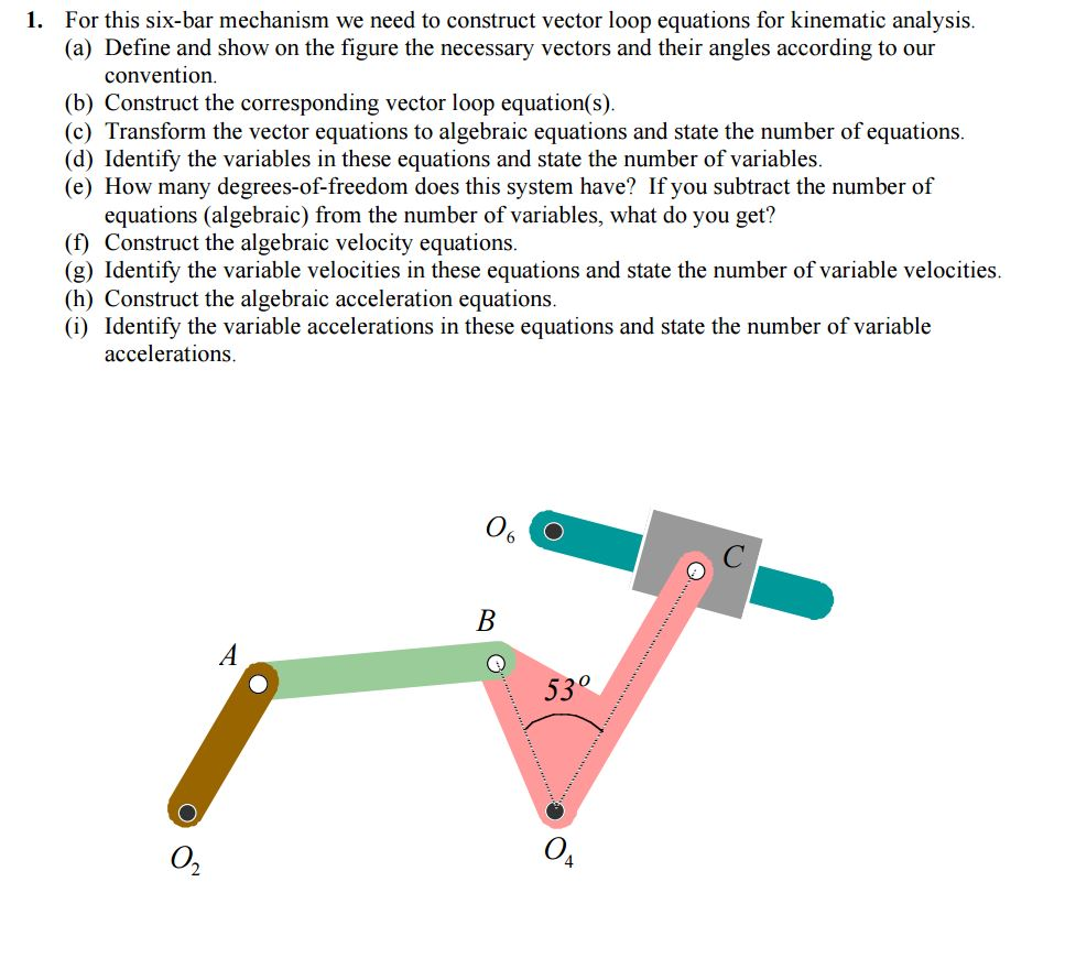 Solved For this six-bar mechanism we need to construct | Chegg.com