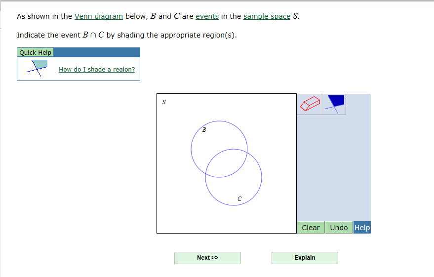 Solved As shown in the Venn diagram below, B and C are | Chegg.com