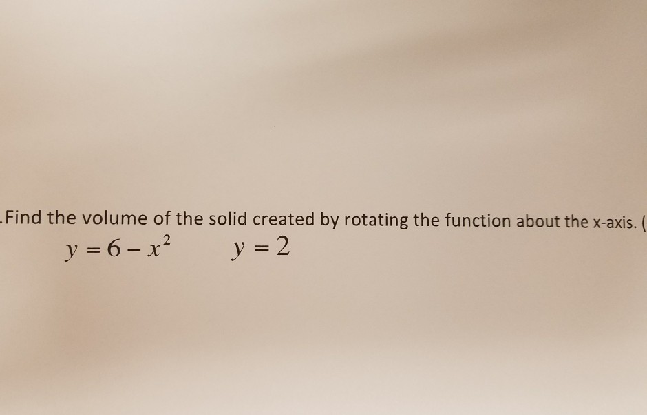 Solved Find the volume of the solid created by rotating the | Chegg.com
