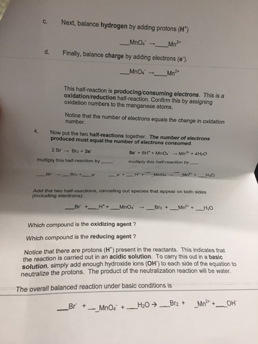 Solved Balancing Redox Reactions: (Refer to Chapter 4 | Chegg.com