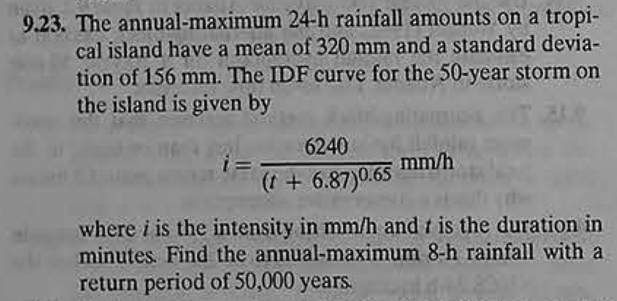 Solved The annual-maximum 24-h rainfall amounts on a | Chegg.com