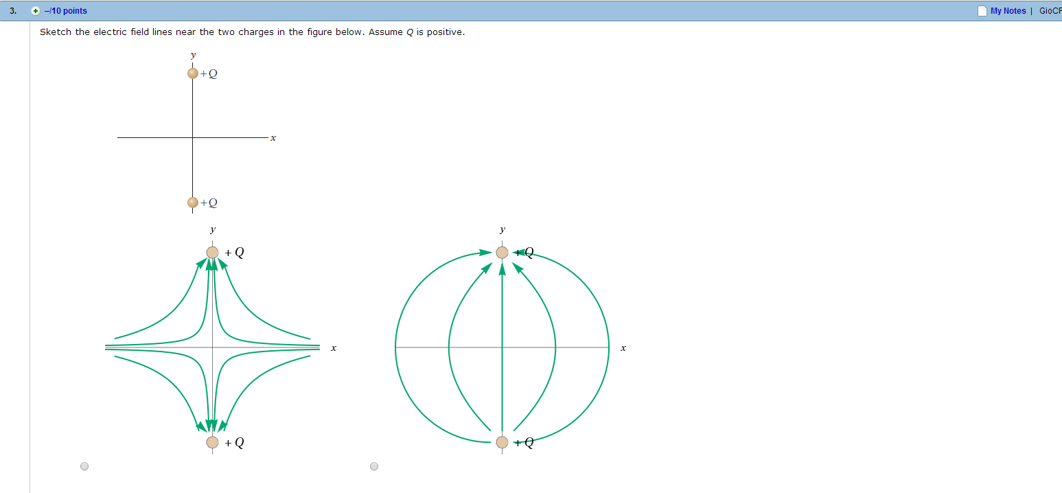 Solved Sketch The Electric Field Lines Near The Two Charges