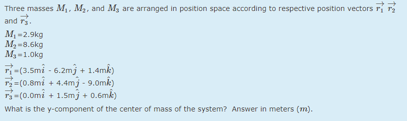 Solved Three masses M,, M2, and M3 are arranged in position | Chegg.com