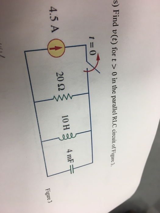 Solved Find v(t) for t > 0 in the parallel RLC circuit of | Chegg.com