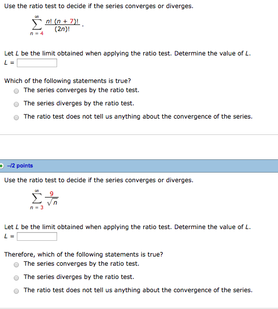 Solved Use The Ratio Test To Decide If The Series Converges Chegg solved-use-the-ratio-test-to-decide-if-the-series-converges-chegg