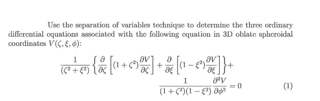 Solved Use the separation of variables technique to | Chegg.com