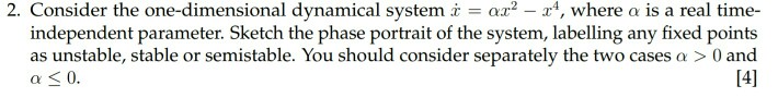 Solved 2. Consider the one-dimensional dynamical system x = | Chegg.com