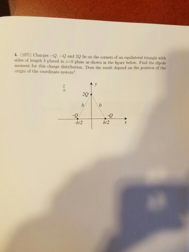 Solved Charges -Q, -Q and 2Q lie on the corners of an | Chegg.com