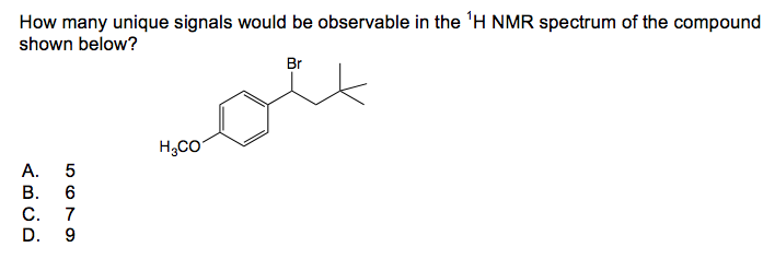 Solved How many unique signals would be observable in the 1H | Chegg.com
