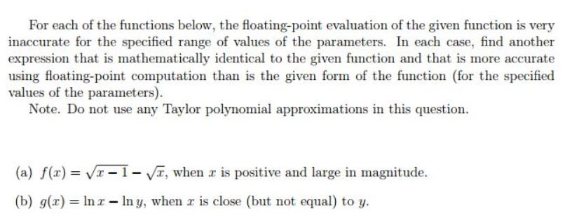 Solved us below, the floating-point evaluation of the given | Chegg.com