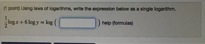Solved Using laws of logarithms, write the expression below | Chegg.com