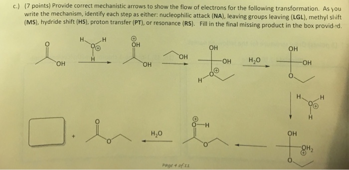 Solved Provide correct mechanistic arrows to show the flow | Chegg.com