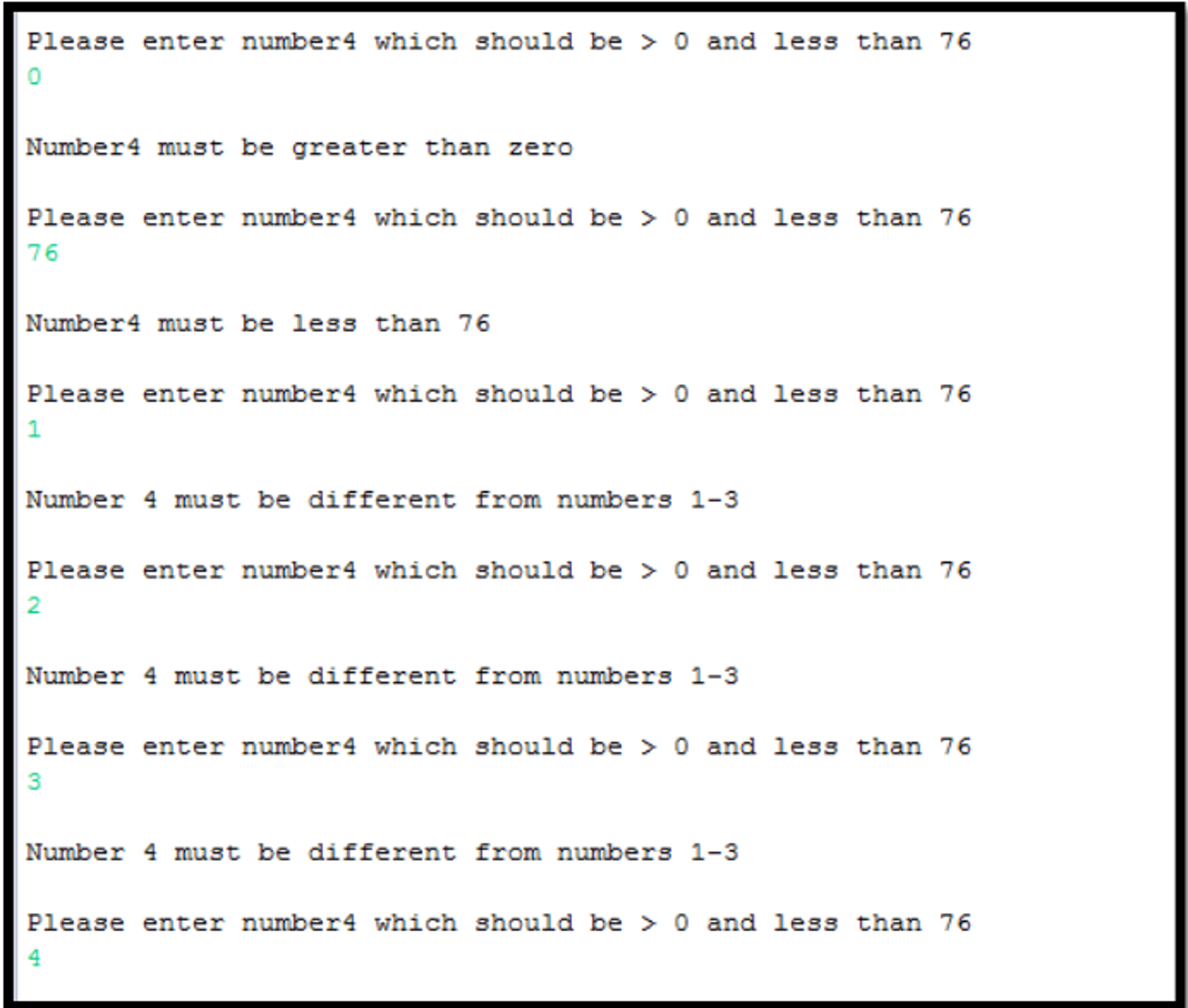 Solved Please enter number1 which should be 0 and less than | Chegg.com