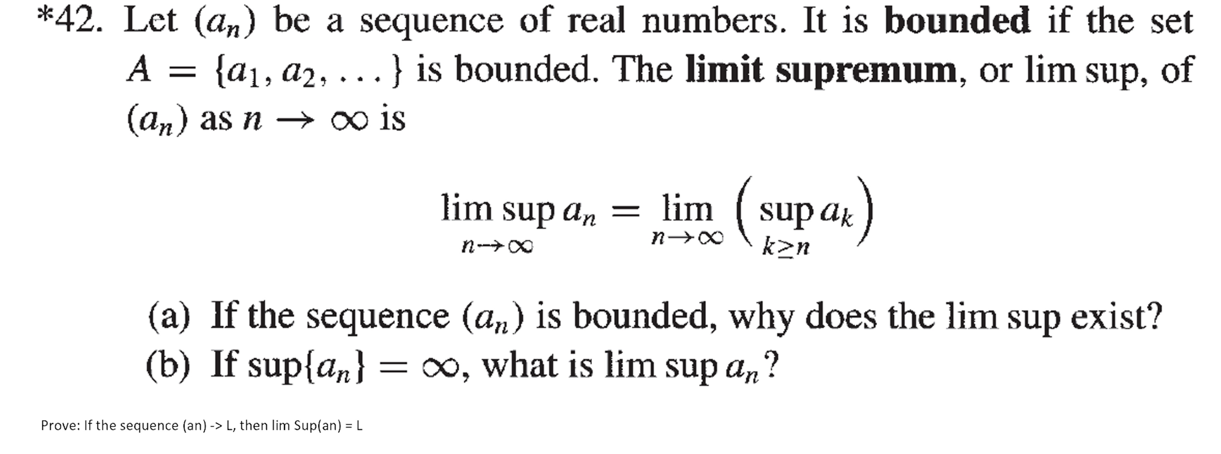 Let (a_n) be a sequence of real numbers. It is | Chegg.com