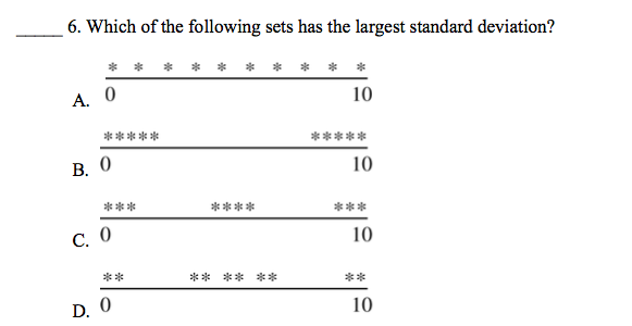 Solved Which of the following sets has the largest standard | Chegg.com