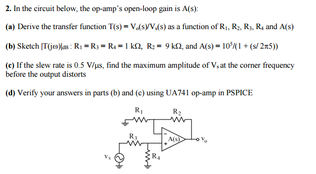 Solved In the circuit below, the op-amp's open-loop gain is | Chegg.com